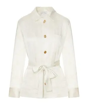 FORTE_FORTE The Lotus Fluid Jacquard Pajama Jacket