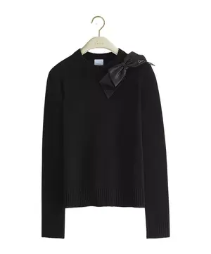 Dior Wool-cashmere Knitwear With Bow - Black