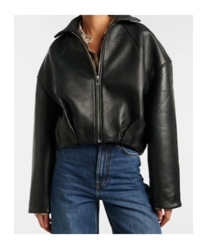 ROTATE BY BIRGER CHRISTENSEN Bonded Leather Blouson Jacket