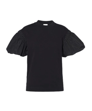 PATOU Puff-sleeve Cotton Jersey T-shirt - Black