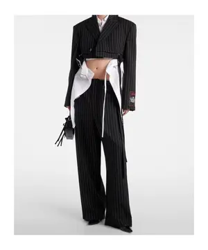 JEAN PAUL GAULTIER Pinstripe Cropped Blazer