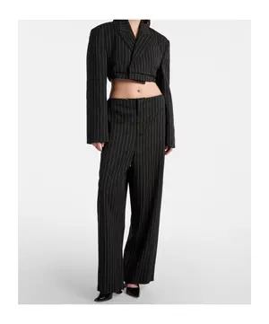 JEAN PAUL GAULTIER Pinstripe Cropped Blazer