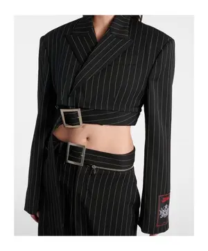 JEAN PAUL GAULTIER Pinstripe Cropped Blazer