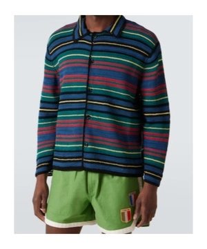 BODE Riverbank Crochet Striped Cotton Shirt