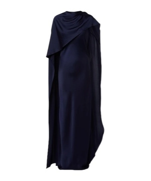 Simkhai Izel Asymmetric Caped Satin Gown - Blue