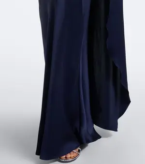 Simkhai Izel Asymmetric Caped Satin Gown