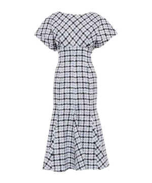Carolina Herrera Houndstooth Dress - Gray