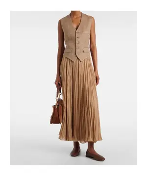 Ralph Lauren Holland Linen Tweed Vest - Nude