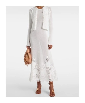 Erdem Embroidered Cotton Cardigan