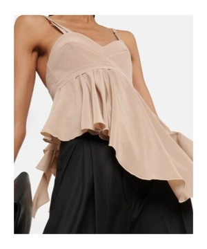 Victoria Beckham Asymmetrical Silk-crepe Top