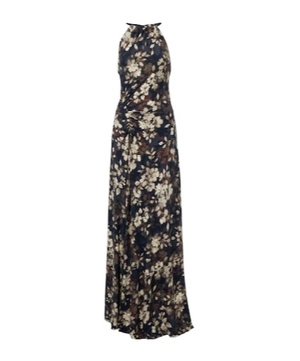 Simkhai Cerin Gathered Floral Halterneck Maxi Dress - Black
