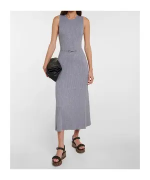 Gabriela Hearst Meier Ribbed Knit Midi Dress