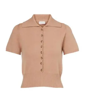 Magda Butrym Knitted Cotton-blend Top - Nude