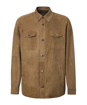 Canali Solid Suede Overshirt