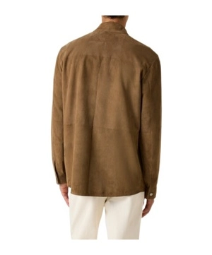 Canali Solid Suede Overshirt
