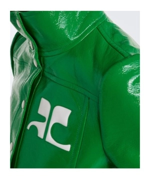 COURREGES Logo Vinyl Cropped Jacket