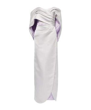 Carolina Herrera Off-the-shoulder Draped Satin Long Dress - White