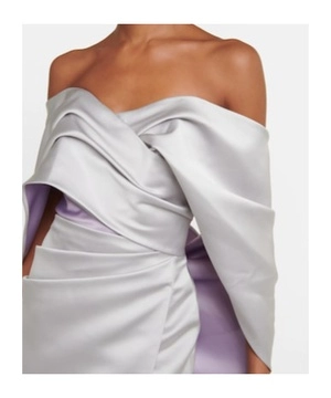 Carolina Herrera Off-the-shoulder Draped Satin Gown