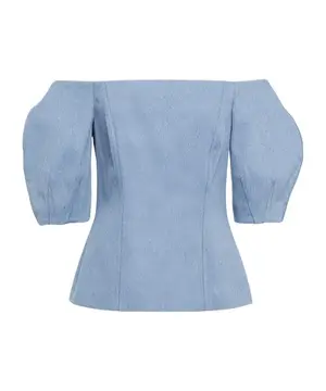 Gabriela Hearst Off-the-shoulder Cotton Top - Blue
