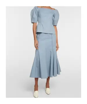 Gabriela Hearst Off-the-shoulder Cotton Top - Blue