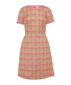 Carolina Herrera Plaid Midi Dress - Pink