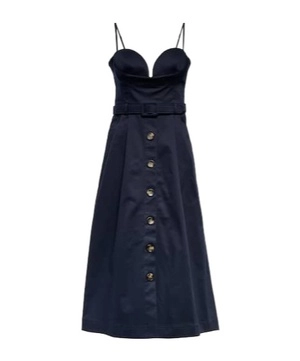Carolina Herrera Lace-up Long Dress - Black
