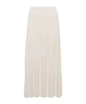 Gabriela Hearst Meda Silk And Cashmere Midi Skirt - White