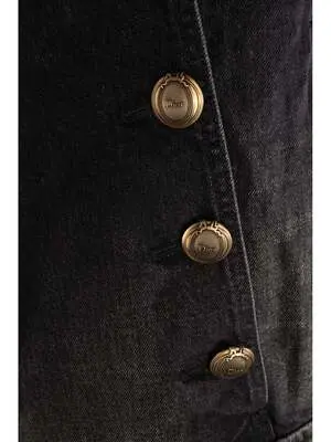 Dior Distressed Cargo Denim Shorts With Button Embellishments - Black