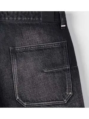Dior Distressed Cargo Denim Shorts With Button Embellishments - Black