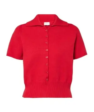 Magda Butrym Cropped Cotton-blend Sweater - Red