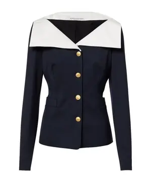 Alessandra Rich Wool-blend Jacket - Navy Blue