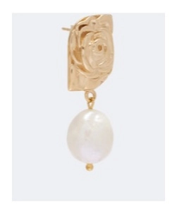 Magda Butrym Sculptural Rose Faux Pearl Drop Earrings - Yellow