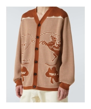 BODE Buckaroo Striped Cotton Cardigan