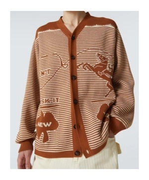 BODE Buckaroo Striped Cotton Cardigan