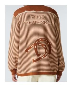 BODE Buckaroo Striped Cotton Cardigan