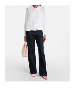 Oscar De La Renta Lace Trim Cardigan