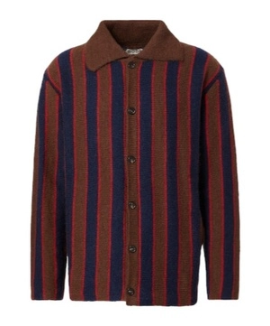BODE Striped Mohair-blend Cardigan - Brown