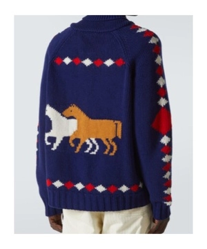 BODE Diamond Corral Wool Zip-up Cardigan