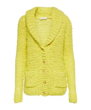 Gabriela Hearst Collared Knitted Cardigan - Yellow