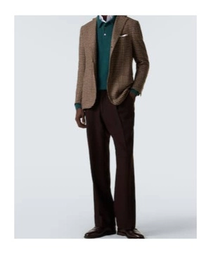 Kiton Checked Wool, Silk, And Linen Blazer