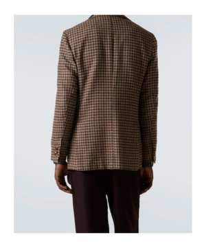 Kiton Checked Wool, Silk, And Linen Blazer