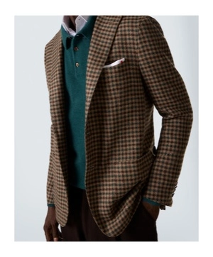 Kiton Checked Wool, Silk, And Linen Blazer