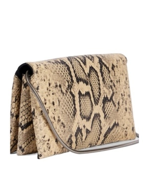 JIL SANDER Carnet Snake-effect Leather Clutch