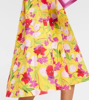 Carolina Herrera Floral Print Midi Dress - Yellow