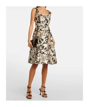 Carolina Herrera Floral Jacquard Midi Dress