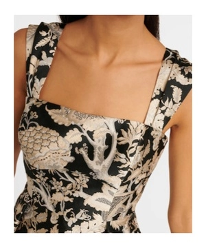 Carolina Herrera Floral Jacquard Midi Dress