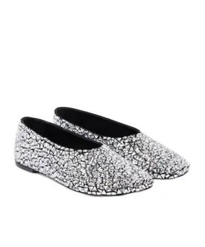 Proenza Schouler Glove Embellished Leather Ballet Flats - Gray