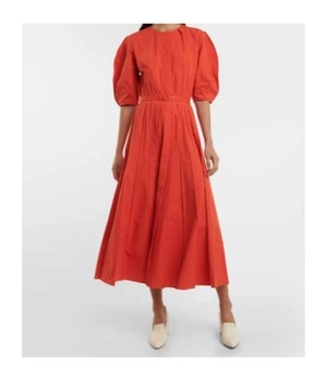 Gabriela Hearst Caden Puff Sleeve Midi Dress