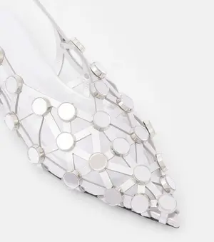 Attico Grid Leather Ballet Flats