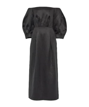 Gabriela Hearst Majano Off-the-shoulder Midi Dress - Black